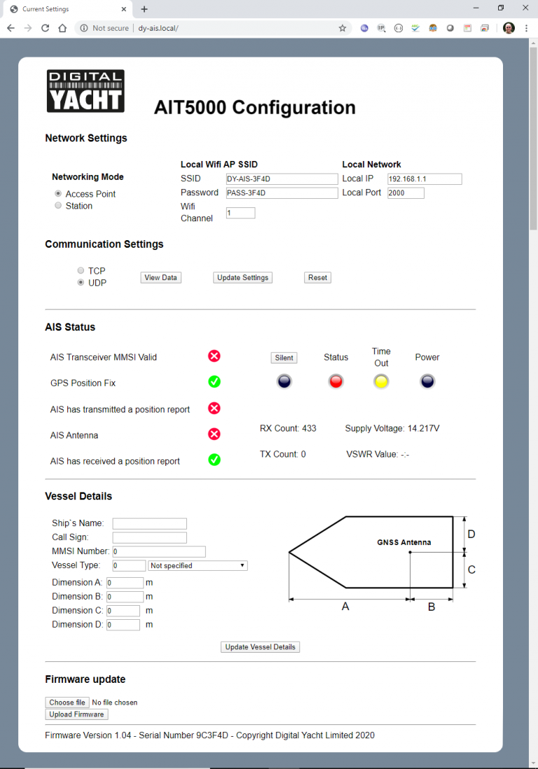 Configuring an AIS transponder with the web interface - Blog Digital Yacht