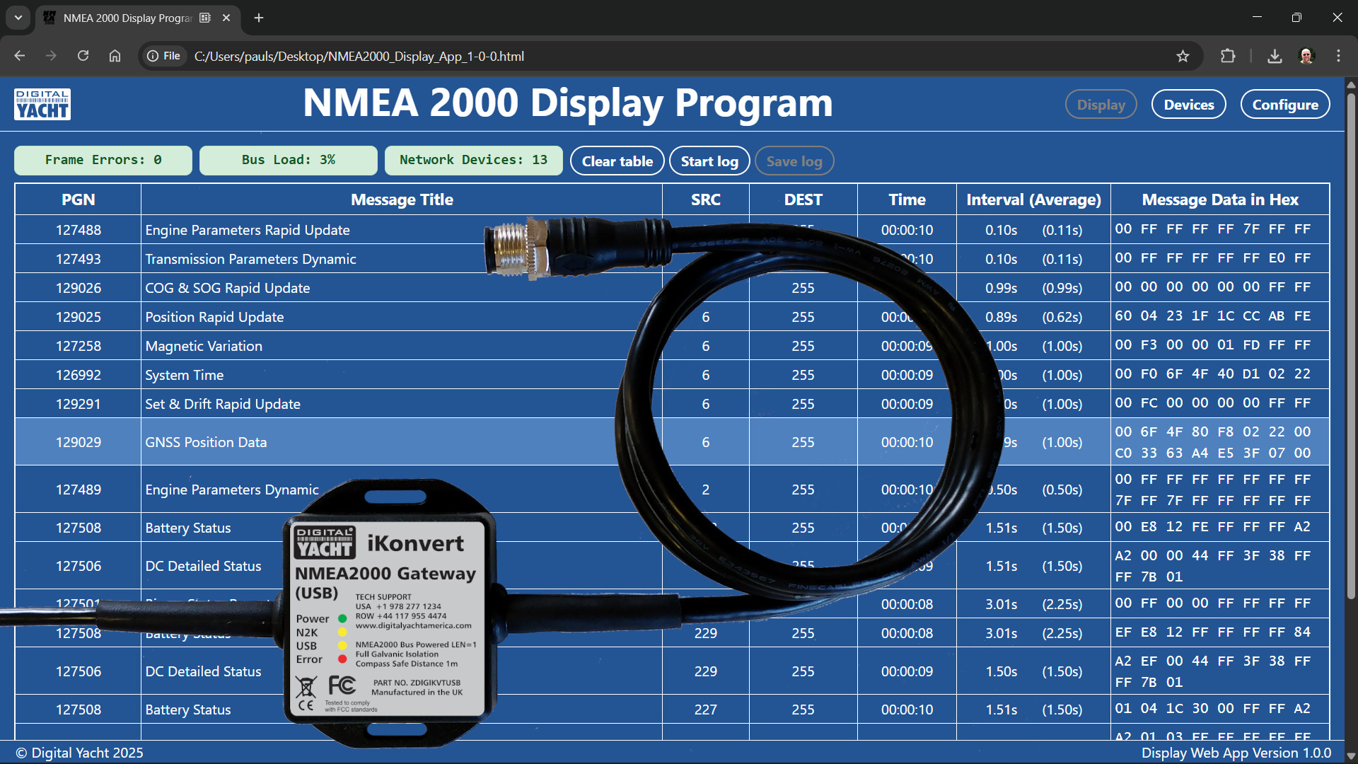 NMEA2000 Display App for iKonvert USB - Digital Yacht News