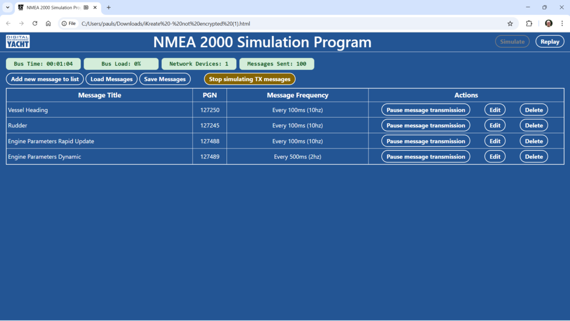 iKreate - the NMEA 2000 Simulation App - Digital Yacht News
